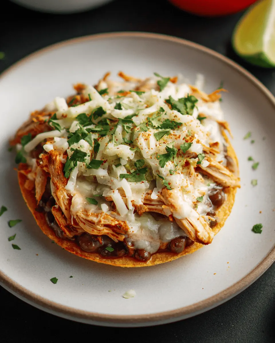 shredded chicken tostada stacks
